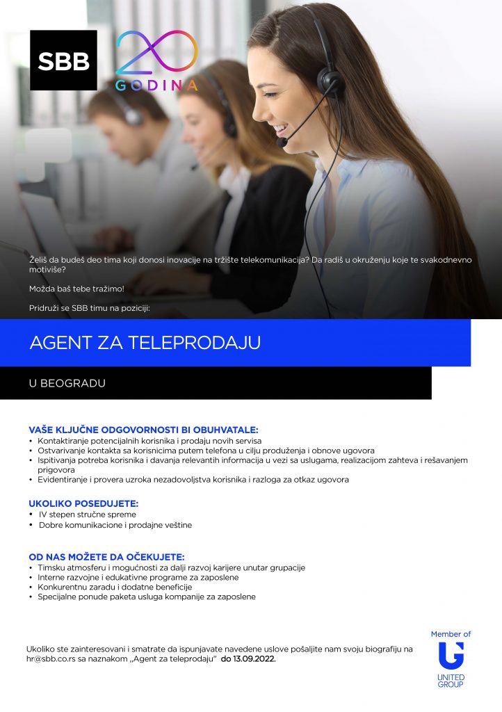 Agent za teleprodaju | SBB
