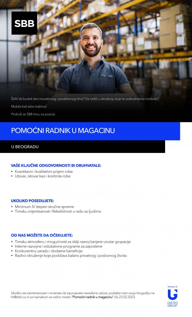 Pomoćni radnik u magacinu | SBB